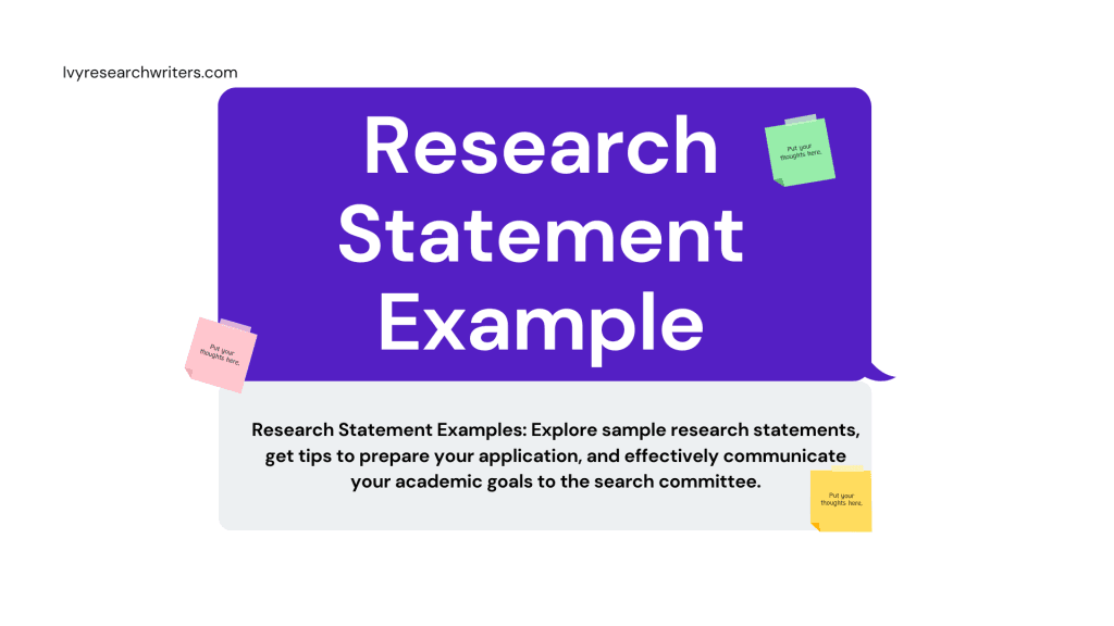 Research Statement Examples: Writing a Research Statement